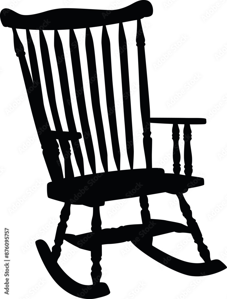 Rocking Chair SVG Cut File for Cricut and Silhouette, EPS Vector, DXF ...