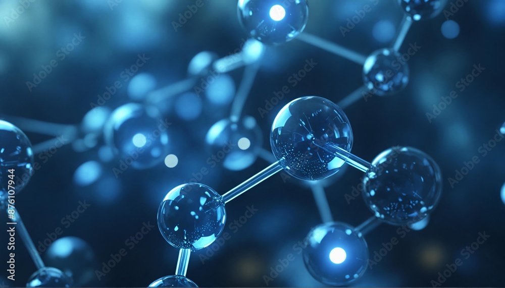 Microscopic view of molecular structures in medical research, chemical ...