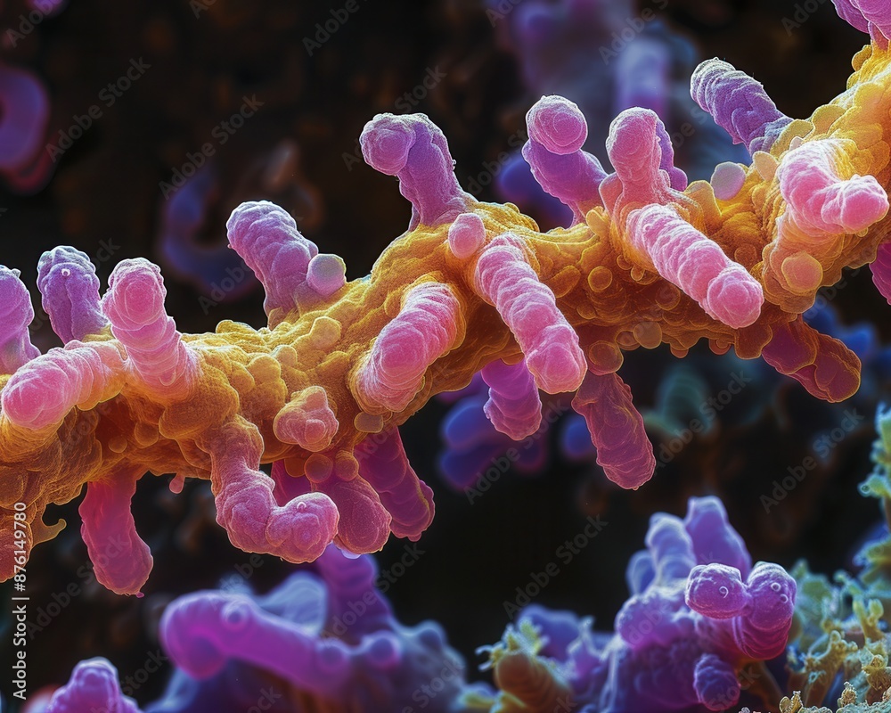 Magnified View of Corynebacterium diphtheriae Bacteria: Detailed Super ...