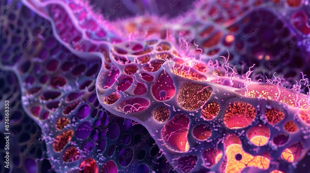 Illustrate the detailed structure of human skin cells, highlighting the ...
