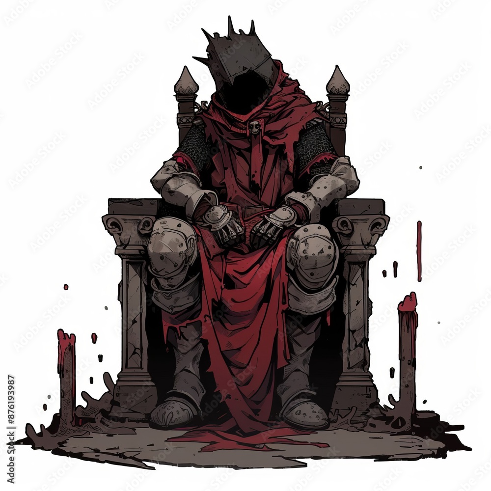 Dark Lord Sitting on a Throne Stock Illustration | Adobe Stock