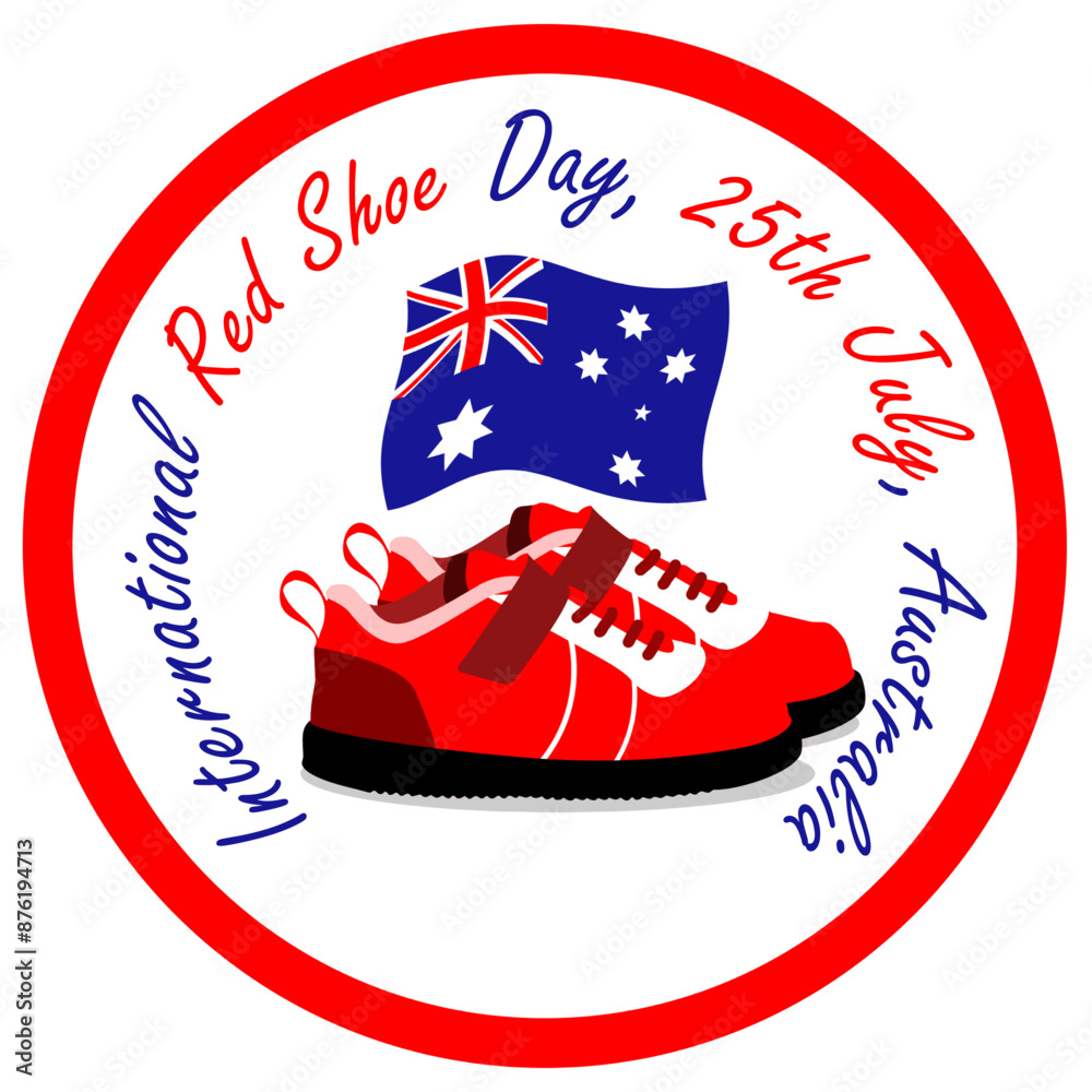International Red Shoe Day event campaign banner. A pair of red shoes ...
