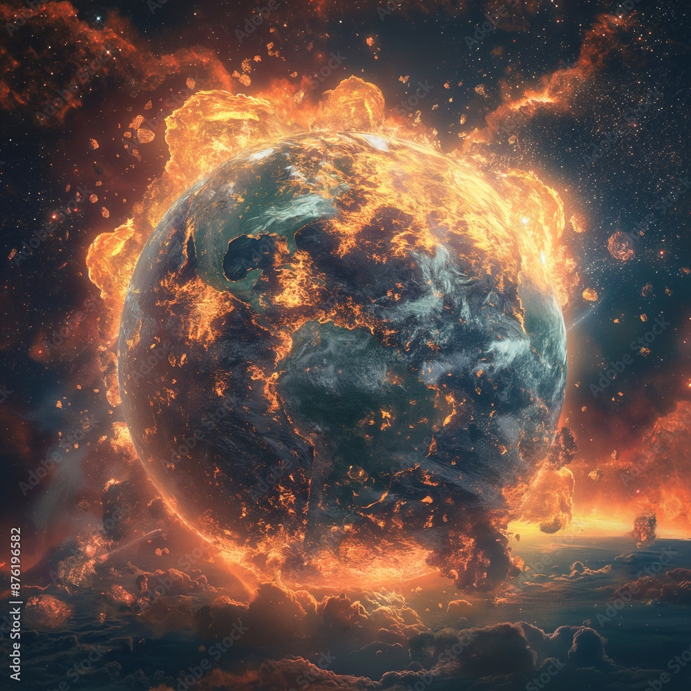 The harrowing concept of planet Earth, depicted in a surreal moment of ...