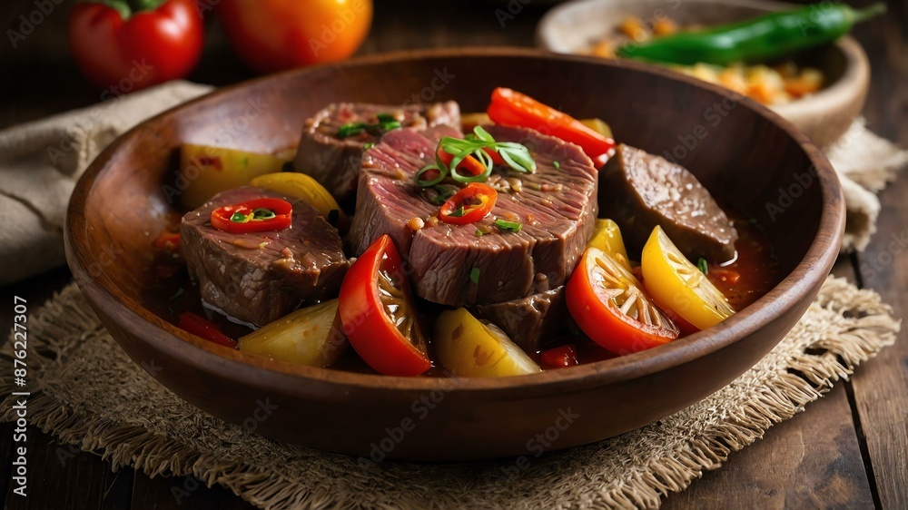 lengua estofado ox tongue stewed in tomato sauce with Filipino dish ...