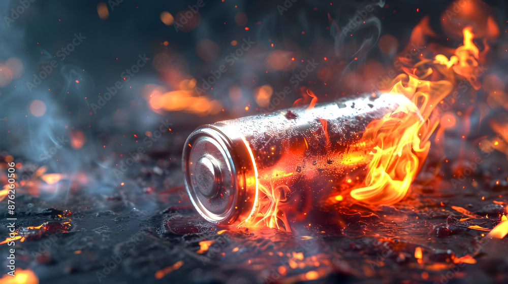 Lithium Batteries Danger Explores - Burns Flares Fire Hazard Stock ...