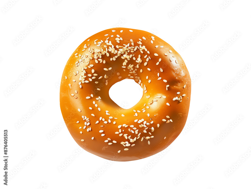 Fresh bagel, top view, isolated on transparent background, png Stock ...