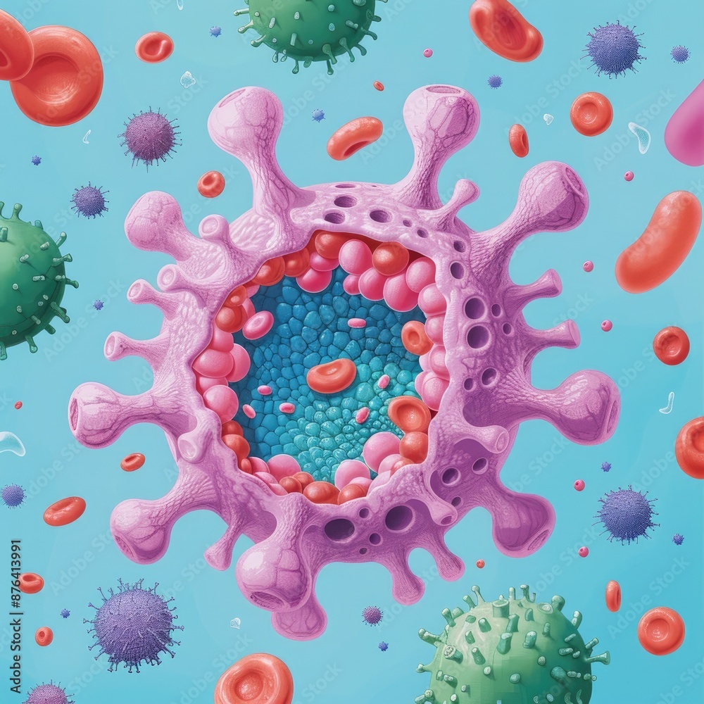 Scientific Illustration of Vesicle Fusion with Cell Membrane in ...
