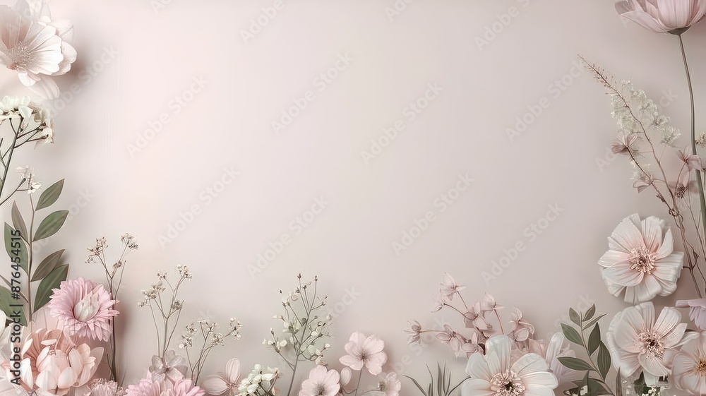 Birthday banner design featuring a soft pastel color palette with ...