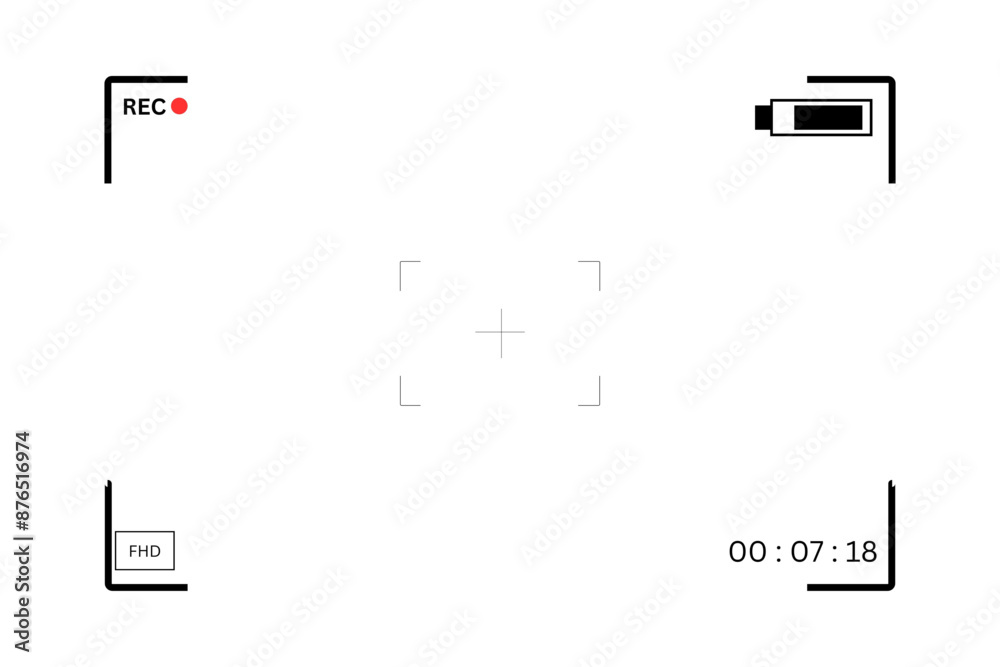 Video recording screen isolated on transparent background. Abstract ...