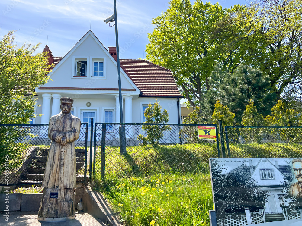 Jastrzebia Gora, Poland, May 8, 2024: "Villa Mewa, a building donated ...