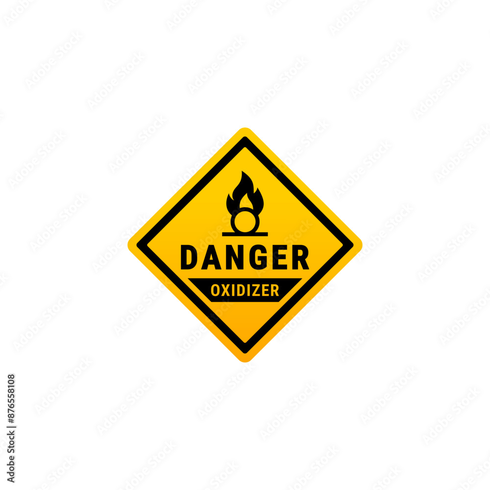 Oxidizer danger or Oxidizer warning label vector isolated. Best ...
