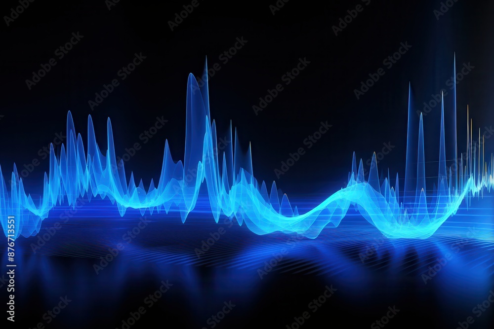 Blue digital waveforms for audio engineering backgrounds, perfect for ...