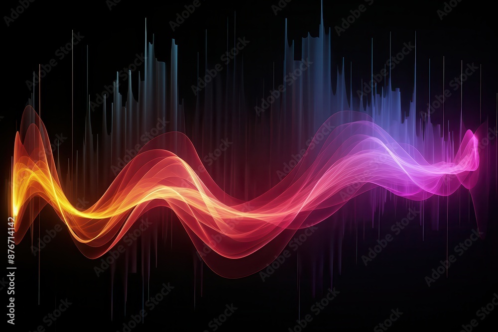 Dynamic sound wave visualization for audio technology backgrounds ...