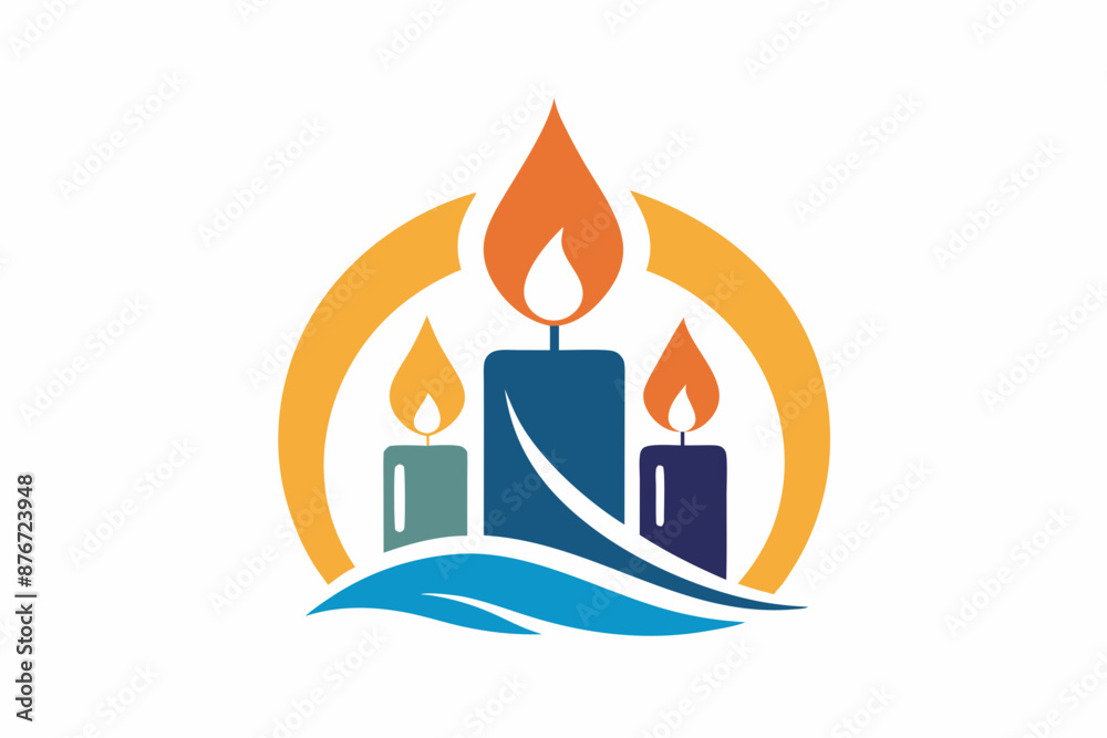 Logo of epoxy resin art, candles, creative logo Icon, white background ...