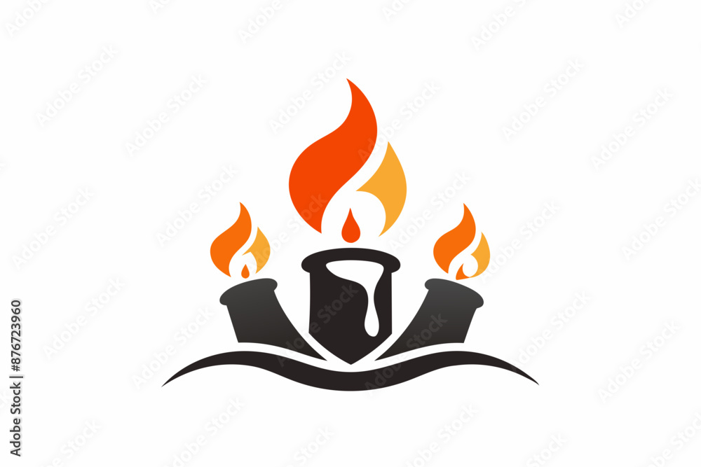 Logo of epoxy resin art, candles, creative logo Icon, white background ...