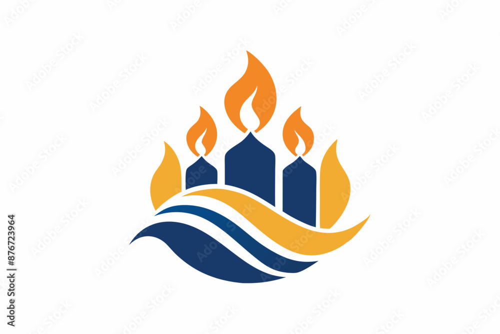 Logo of epoxy resin art, candles, creative logo Icon, white background ...