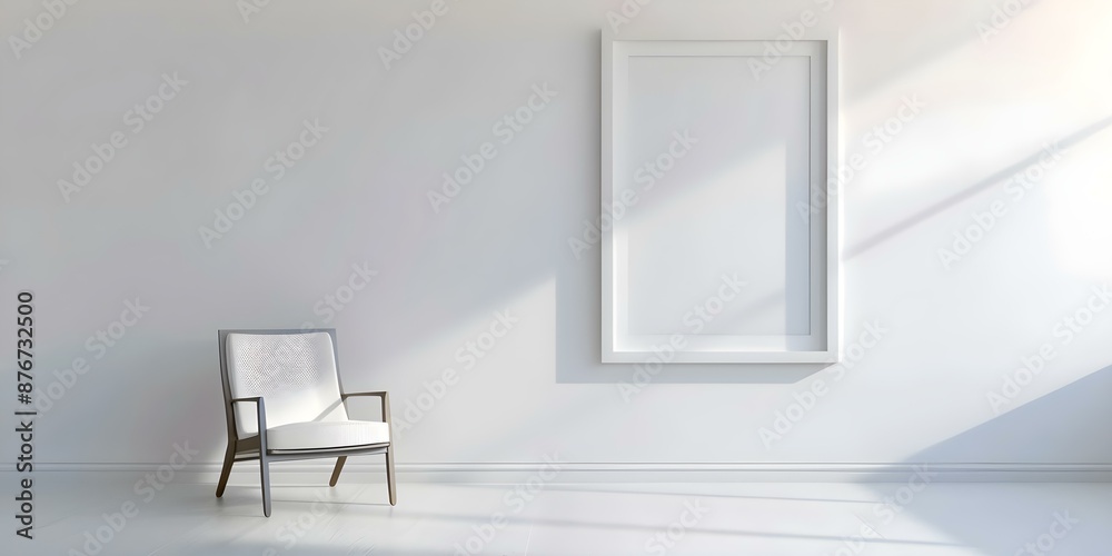 Symbolism of an empty white picture frame on a wall Minimalistic decor ...