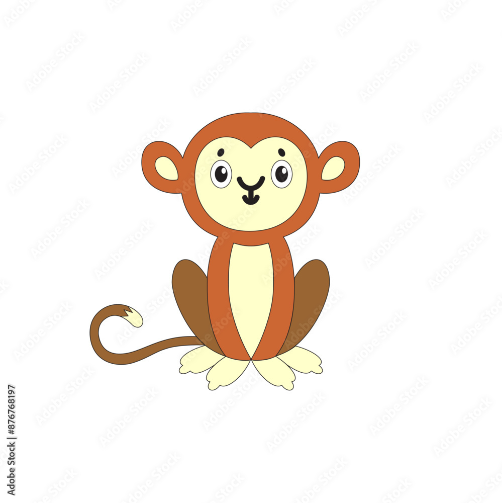 Vector Cartoon Monkey Stock Vector | Adobe Stock