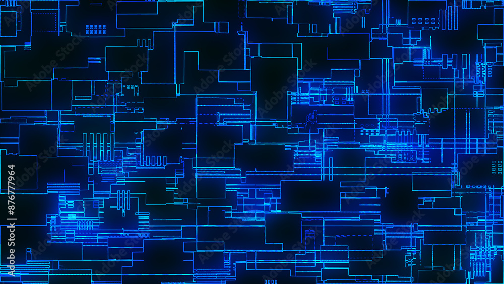 Printed circuit board. Visualization of advanced technology concept ...