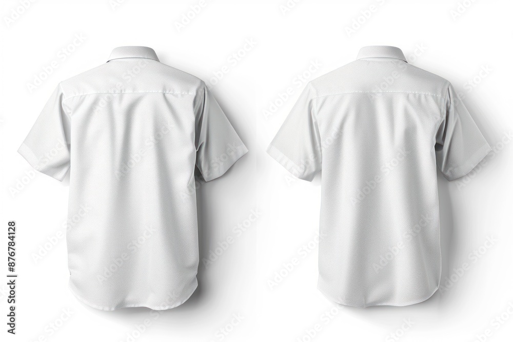 Blank Collared Shirt Mockup Template, Front and Back View, Isolated on ...