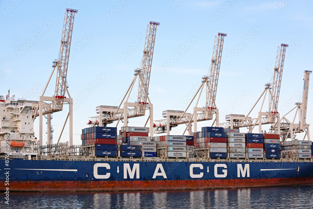 Cma Cgm Shipping Company Cargo Container Ship at Port of Koper in ...