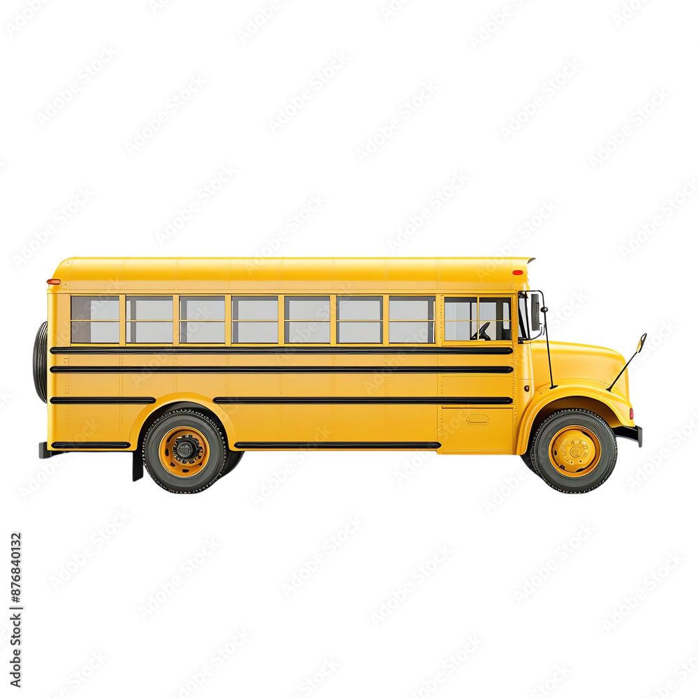 Bright yellow school bus on a transparent background, perfect for ...
