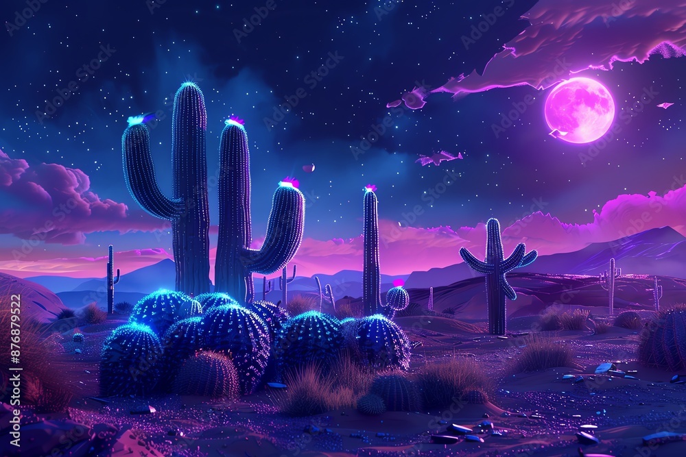 The purple haze of the desert night sky is alive with stars and a ...