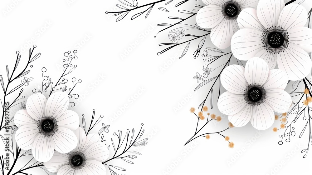 Detailed compositions of dried and pressed flowers formed into ...