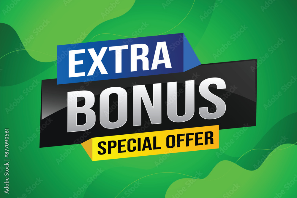extra bonus word concept vector illustration with lines 3d style for ...