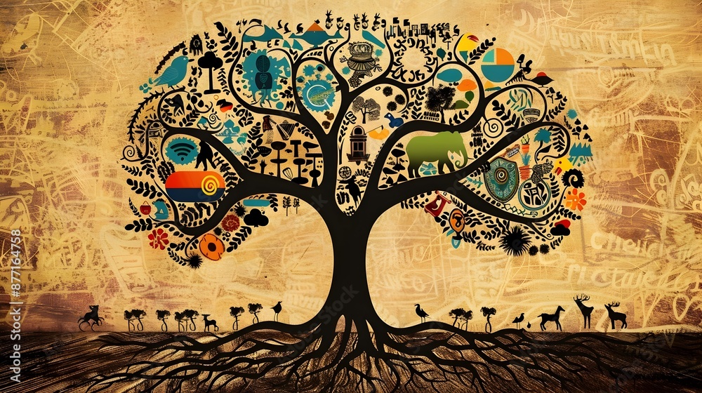 Symbolic Tree Roots Connecting Global Cultural Diversity and Unity ...