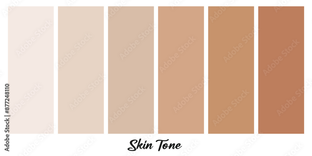 Creative vector illustration of human skin tone color palette set ...
