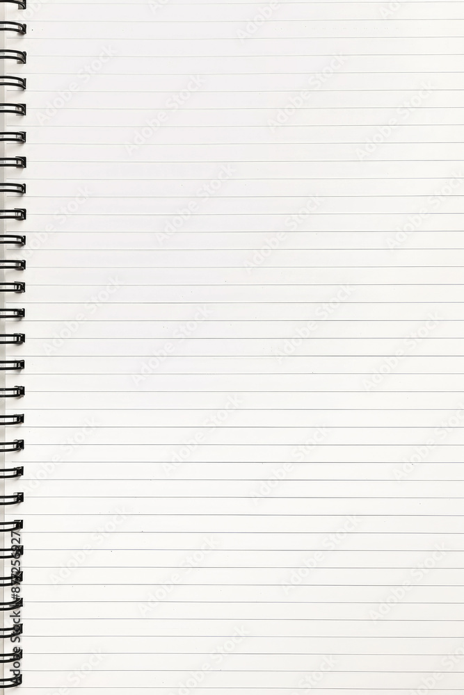 Blank full size notebook page Template. Horizontal lines for taking ...