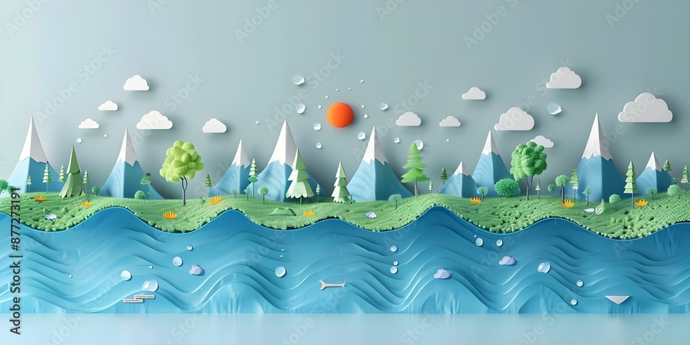 Visual representation of water usage cycle in an infographic format ...