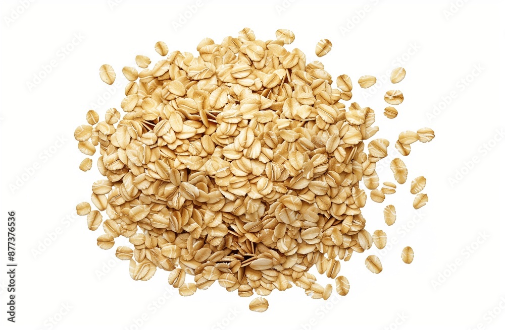 Pile of oatmeal isolated on white background. Create a transparent PNG ...