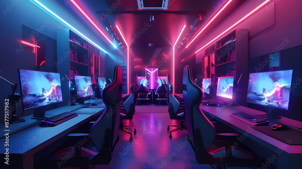 An extremely powerful personal computer in a professional gaming room ...