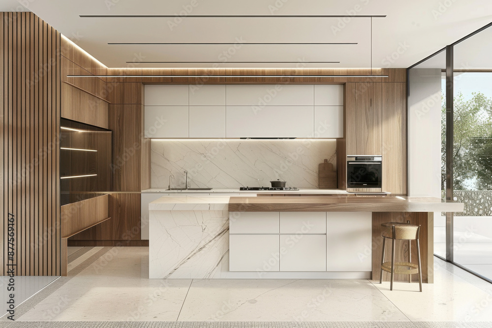 image of Elegant contemporary kitchen room interior, Modern ...