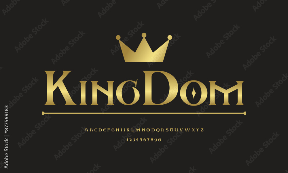 Royal alphabet. Serif vintage stunning font, minimalist type for retro ...