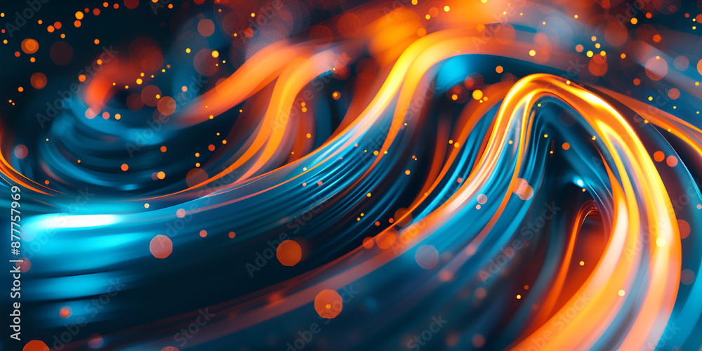 Dynamic abstract colorful light waves representing the flow of energy ...