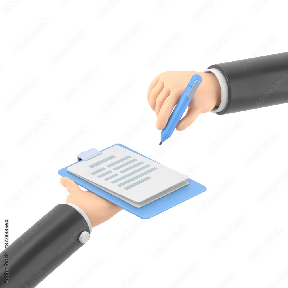 Transparent Backgrounds Mock-up. isometric hands sign a contract ...