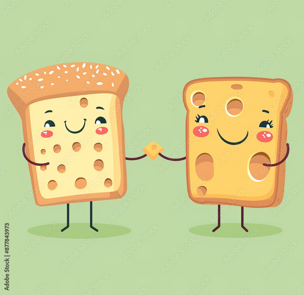 Breadstick Buddies: A Sweet Slice of Friendship" - Adorable Cartoon ...