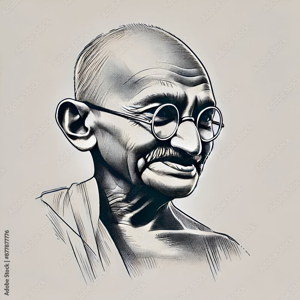 Sketchy portrait illustration of famous indian freedom fighter. Stock ...