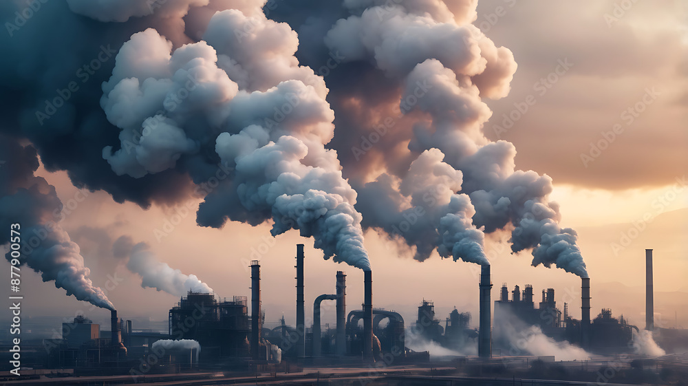 Chemical industries releasing toxic smokes into the air and causing ...