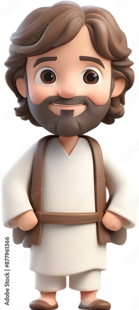 Cute cartoon Peter, one of Jesus’ apostles. Stock Illustration | Adobe ...