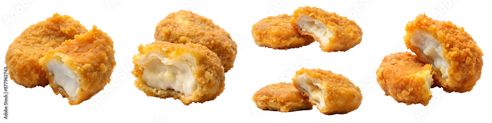Bitten chicken nugget isolated on transparent background PNG file Stock ...