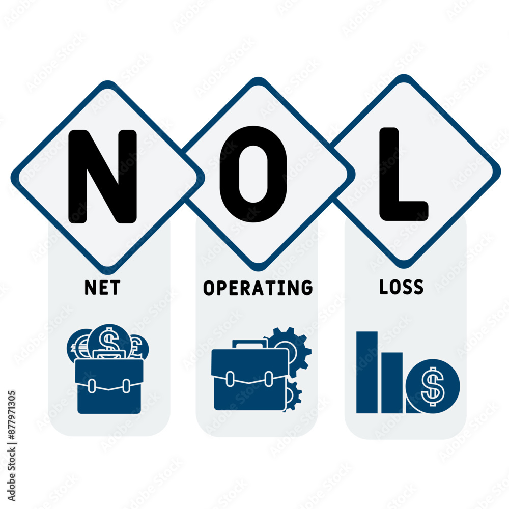 NOL - net operating loss acronym business concept. vector illustration ...