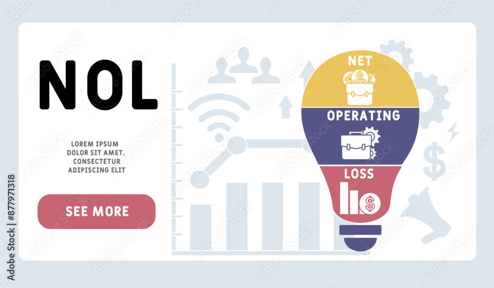 NOL - net operating loss acronym business concept. vector illustration ...