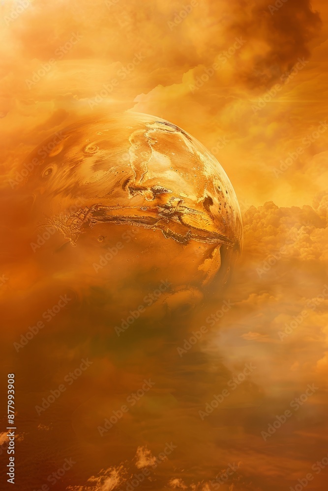 The methane lakes of Titan, Saturn's largest moon, shrouded in a thick ...