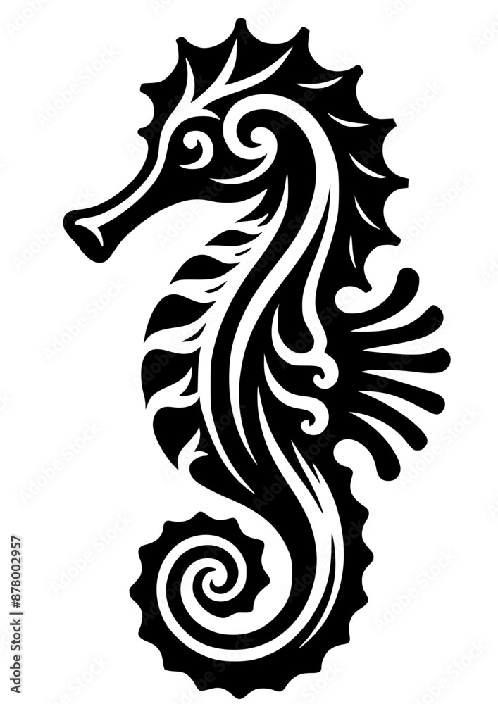 Image vectorielle Stock Sea Animals Ornate SVG, Seahorse Ornate SVG ...