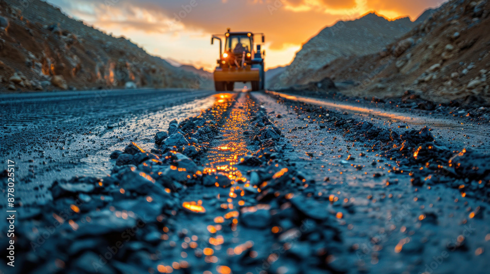 Civil engineers managing the construction of a new highway, ensuring ...