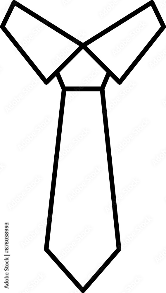 Tie outline icon necktie symbol isolated on white background for ...